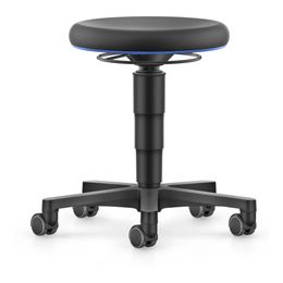bimos Allround Hocker mit Rollen Skintec schwarz Sitzh&ouml;he 450-650 mm blau (9463-4000-3277)