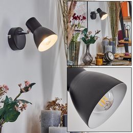 hofstein Farel Wandleuchte Chrom, Schwarz, 1-flammig