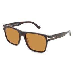 Tom Ford FT1205 CALDER | Herren-Sonnenbrille | Fassung: Vollrand, Quadratisch, Acetat, Havanna Dunkel | Glasfarbe: Braun
