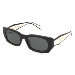 Prada 0PR B05S | Damen-Sonnenbrille | Fassung: Vollrand, Quadratisch, Acetat, Schwarz | Glasfarbe: Grau