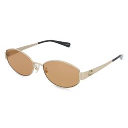 Coach HC7192D CDP44 | Damen-Sonnenbrille | Fassung: Vollrand, Geometrisch, Metall, Gold Hell | Glasfarbe: Braun