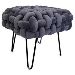 Xora Hocker Amy, Grau, Schwarz, Metall, Textil, quadratisch, 44x41x44 cm, Wohnzimmer, Hocker, Sitzhocker