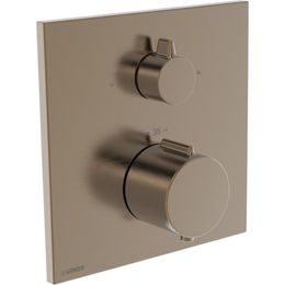 Hansa HansaEASYTHERM 8114 Thermostat 8114926281 Fertigmontageset, Fertigset f&uuml;r zwei Abg&auml;nge, eckig Bronze geb&uuml;rstet