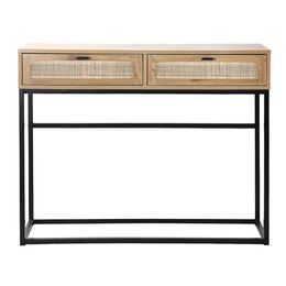 KONSOLE aus Rattan mit 2 Schubladen - L100cm