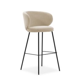 BARHOCKER (Set aus 2) aus Stoff mit schwarzen Metallbeinen - rush 56/53/65 cm