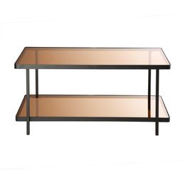 COUCHTISCH mit 2 rauchglas Platten 100/50/48 cm