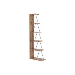 B&Uuml;CHERREGAL - 50 cm x 22 cm - Holz, Platte - Schwarz, Naturfarben Hell - DELORY