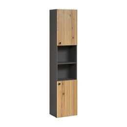 TRENDTEAM BADEZIMMERS&Auml;ULE mit Rillen, 2 T&uuml;ren und 2 F&auml;chern - purebliss 112/15/44,5 cm