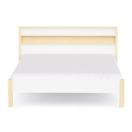 BETT in Wei&szlig; und Eiche Dekor 171,9/207,3/95 cm