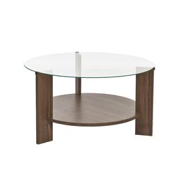 COUCHTISCH mit 2 Platten, davon eine aus geh&auml;rtetem Glas 75/75/40 cm
