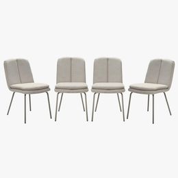 ST&Uuml;HLE 4er Set aus Stoff Beine aus beige lackiertem Metall 64,5/48/85 cm