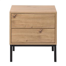 NACHTTISCH mit 2 Schubladen Holzdekor 45/40/50 cm