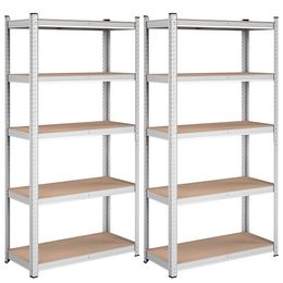REGALE mit 5 Regalebenen und verstellbaren Brettern - H180 cm - Set aus 2