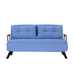 SCHLAFSOFA f&uuml;r 2 Personen mit Stoffbezug und Metallf&uuml;&szlig;en 133/50/41 cm