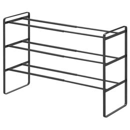 Yamazaki SCHWARZES Schuhregal, ausziehbar, 3 Ebenen - L41-70 cm