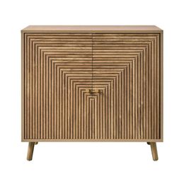 SIDEBOARD 2 T&uuml;ren in Lamellenoptik in L-Form Eden 80/39/75 cm