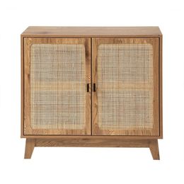 SIDEBOARD mit 2 T&uuml;ren aus nat&uuml;rlichem Rattan 35/75/80 cm