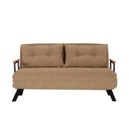 SCHLAFSOFA f&uuml;r 2 Personen mit Stoffbezug und Metallf&uuml;&szlig;en 133/50/41 cm