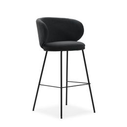 BARHOCKER (Set aus 2) aus Stoff mit schwarzen Metallbeinen - rush 56/53/65 cm