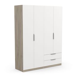 Demeyere KLEIDERSCHRANK mit 4 T&uuml;ren und 2 Schubladen Ghost - L157,3 cm