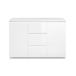 SIDEBOARD 2 T&uuml;ren 3 Schubladen Wei&szlig; L120 cm - Pretoria