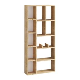 B&Uuml;CHERREGAL mit 12 F&auml;chern Dekor Saphir-Eiche 18/170/75 cm