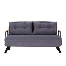 SCHLAFSOFA f&uuml;r 2 Personen mit Stoffbezug und Metallf&uuml;&szlig;en 133/50/41 cm