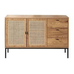 SIDEBOARD mit 2 t&uuml;ren und 3 schubladen aus rattan jaya 120/40/80 cm