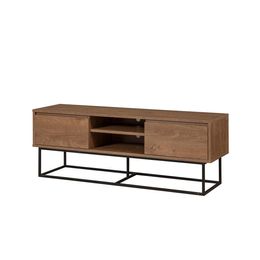 TV-M&Ouml;BEL mit 2 F&auml;chern und 2 Schubladen, Nussbaum-Dekor, L&auml;nge 140 cm - Rodez