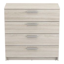 KOMMODE mit 4 Schubladen L79,6 cm, helles Holzdekor - Pricy