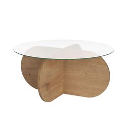 COUCHTISCH mit gekreuzten Beinen und geh&auml;rteter Glasplatte 75/75/35 cm