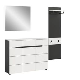 Garderobe CANU 3-teilig Grau, Wei&szlig;