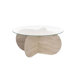 COUCHTISCH mit gekreuzten Beinen und geh&auml;rteter Glasplatte 75/75/35 cm