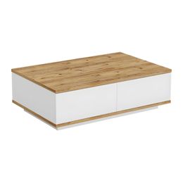 COUCHTISCH - 90 cm x 60 cm - Holz, Platte - Naturfarben Hell, Wei&szlig; - LOTULA