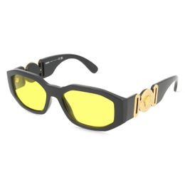 Versace VE4361 | Herren-Sonnenbrille | Fassung: Vollrand, Geometrisch, Kunststoff, Schwarz | Glasfarbe: Gelb