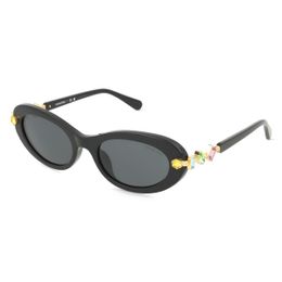 Swarovski SK6042 | Damen-Sonnenbrille | Fassung: Vollrand, Oval, Acetat, Schwarz | Glasfarbe: Grau