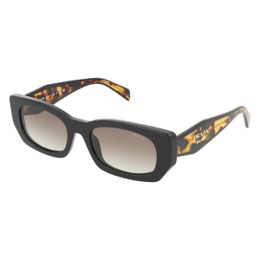 Prada 0PR B05S | Damen-Sonnenbrille | Fassung: Vollrand, Quadratisch, Acetat, Schwarz | Glasfarbe: Grau Verlaufend