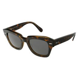 Ray-Ban RB2186 | Damen-Sonnenbrille | Fassung: Vollrand, Quadratisch, Acetat, Havanna Braun | Glasfarbe: Grau