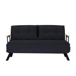 SCHLAFSOFA f&uuml;r 2 Personen mit Stoffbezug und Metallf&uuml;&szlig;en 133/50/41 cm