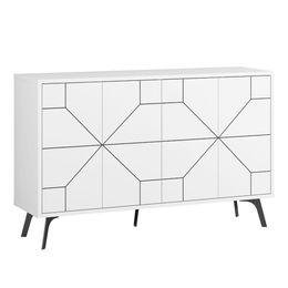 SIDEBOARD mit 4 T&uuml;ren und dekorierten T&uuml;ren L123 cm - Dune