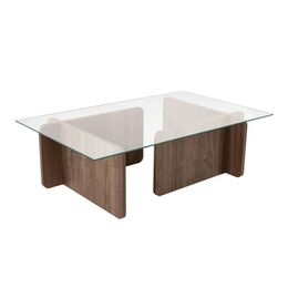 COUCHTISCH mit Tischplatte aus geh&auml;rtetem Glas 105/65/30 cm