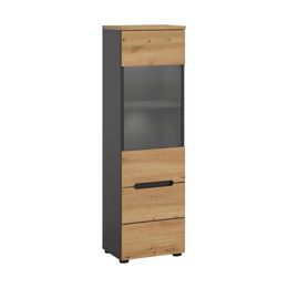 Vitrine CANU Eiche, Grau