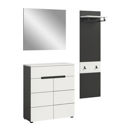 Garderobe CANU 3-teilig Grau, Wei&szlig;