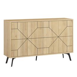 SIDEBOARD mit 4 T&uuml;ren und dekorierten T&uuml;ren L123 cm - Dune