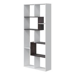 B&Uuml;CHERREGAL mit 8 Ablagef&auml;chern H180 cm - Kawa