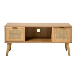 TV-M&Ouml;BEL mit 2 Schubladen Vorderseite aus Rattan - L100 cm