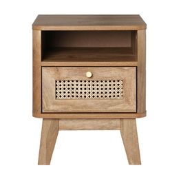 NACHTTISCH 1 schublade mit rattanfront und 1 fach palmo 39/39/49 cm