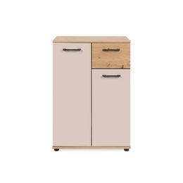 SIDEBOARD 2 T&uuml;ren, 1 Schublade in Eicheneffekt und Kaschmir 35/85,5/60 cm