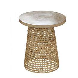 BEISTELLTISCH mit Bambusplatte - 40/40/45 cm