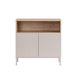 SIDEBOARD 2 T&uuml;ren Fach Kaschmir- und Holzdekor 40/80/80 cm
